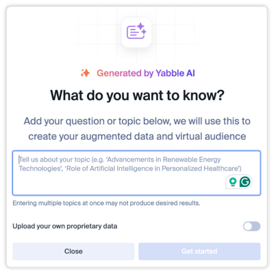 Virtual Audiences | Insights on any topic in an instant | Yabble