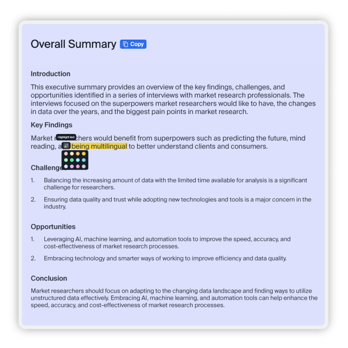 Summarize | Detailed summaries of your data effortlessly | Yabble Summarize | Detailed summaries of your data effortlessly | Yabble